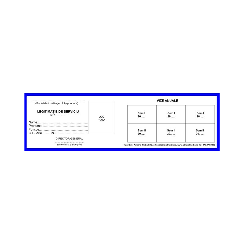 Legitimatii cartonate model general V3
